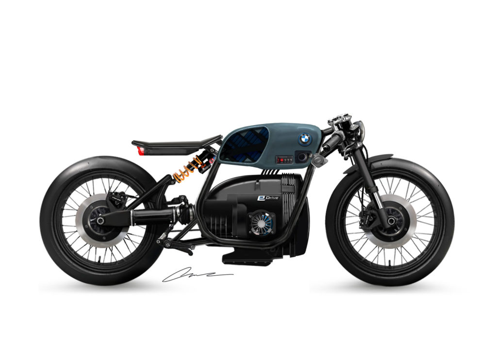 BMW ER80 electric motorcycle form study by Luuc Muis - EvNerds